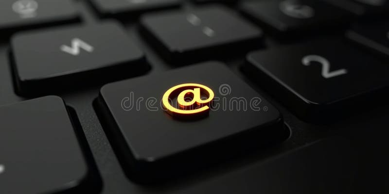 Gold Email Symbol on Black Keyboard Representing Efficient Online ...