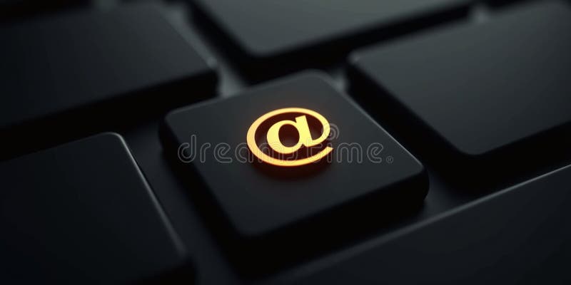 Gold Email Symbol on Black Keyboard Representing Efficient Online ...