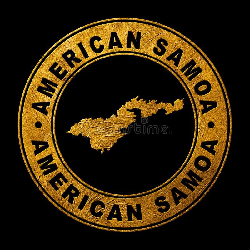 Gold Emblem of American Samoa Map Stock Illustration - Illustration of ...