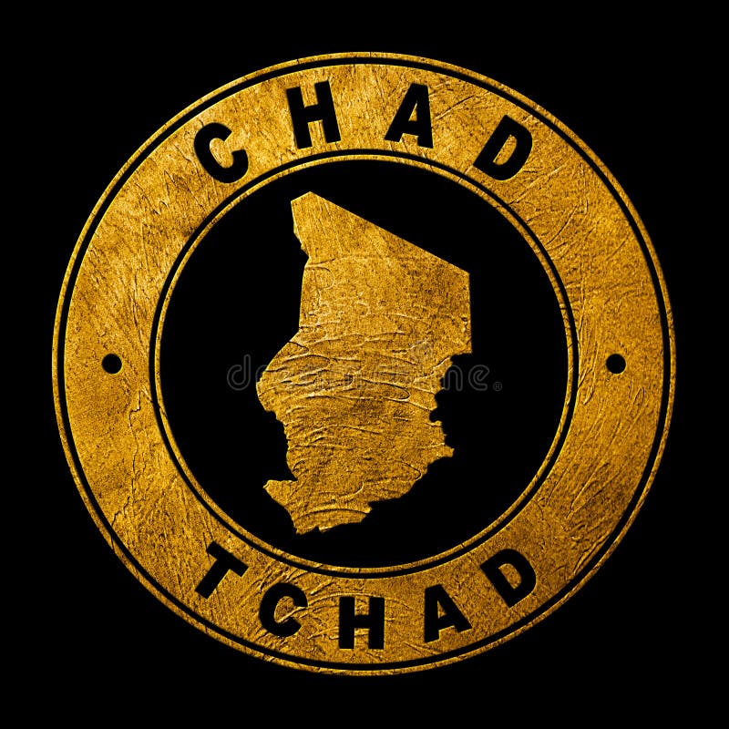 Gold Emblem of Chad Map stock illustration. Illustration of elegant ...