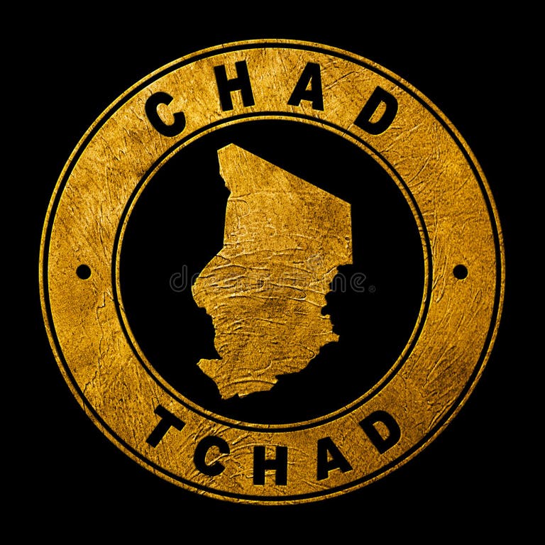 Gold Emblem of Chad Map stock illustration. Illustration of elegant ...