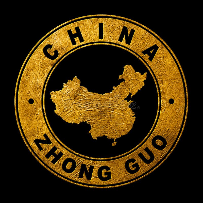 Gold Emblem of China Map stock illustration. Illustration of elegant ...