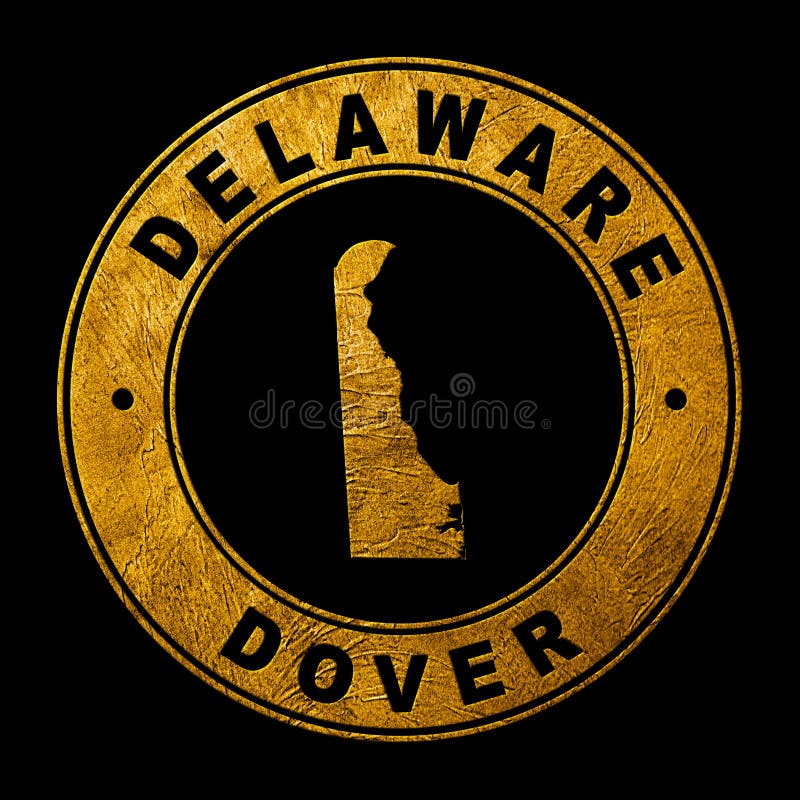 Delaware Map, Stylish Location Icon with Delaware Map and Flag Stock ...