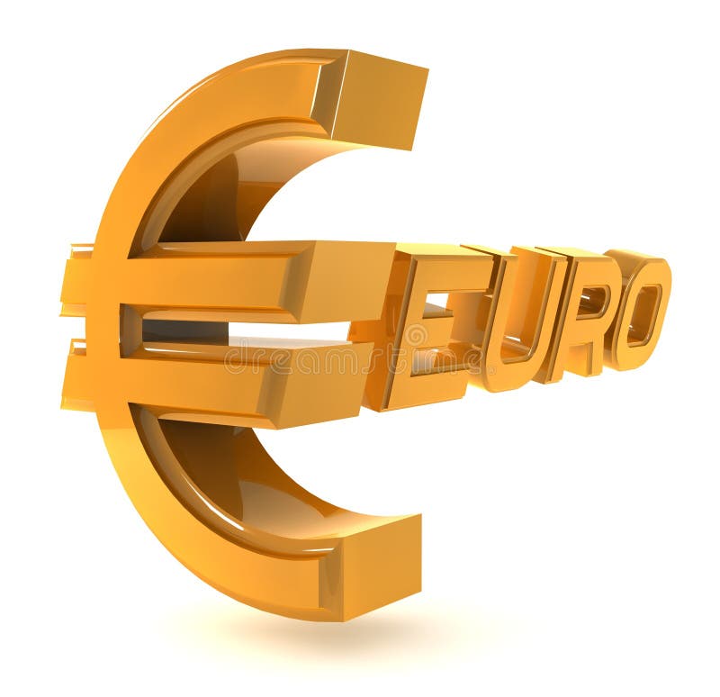 Gold Emblem Euro Isolated on a White Background Stock Illustration ...