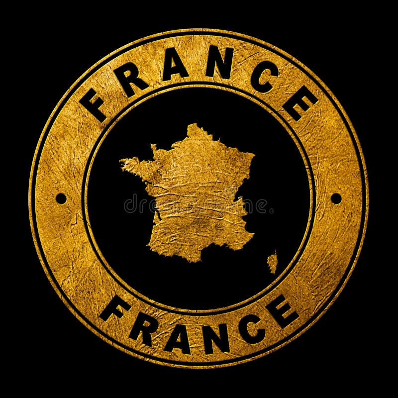 Gold Emblem of France Map stock illustration. Illustration of legacy ...