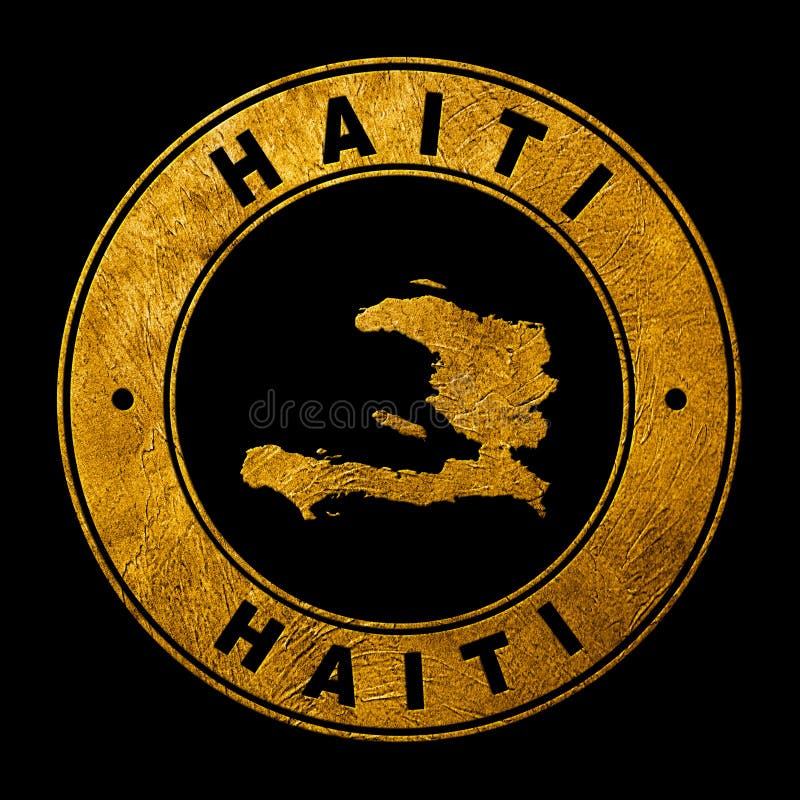 Gold Emblem of Haiti Map stock illustration. Illustration of luxury ...