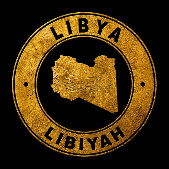 Gold Emblem of Libya Map stock illustration. Illustration of elegant ...