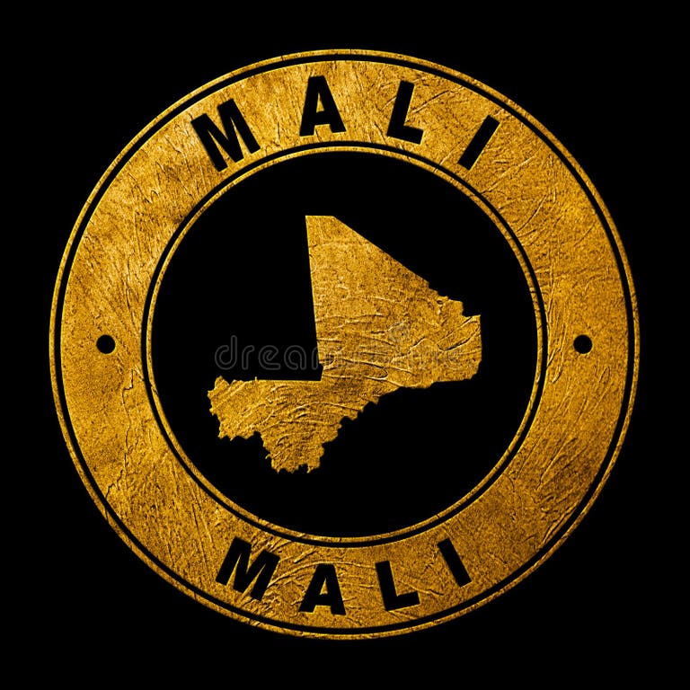 Gold Emblem of Mali Map stock illustration. Illustration of continent ...