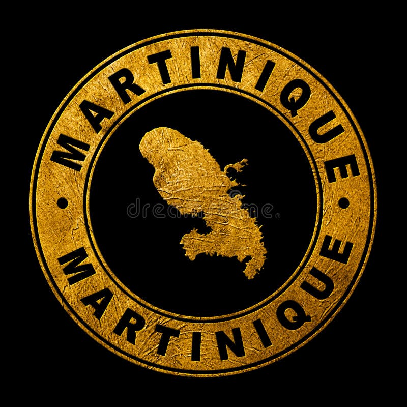 Gold Emblem of Martinique Map Stock Illustration - Illustration of ...