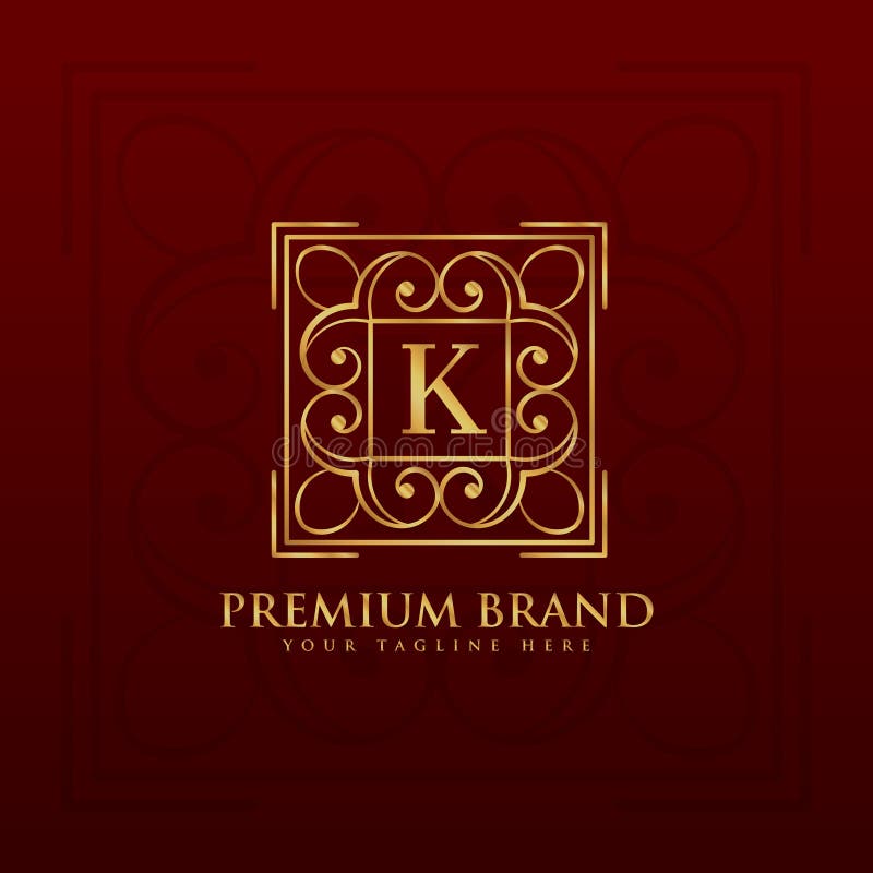 Gold Emblem Monogram Logo for Letter K Stock Vector - Illustration of ...