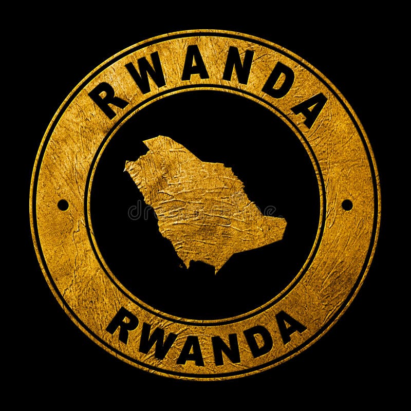 Gold Emblem of Rwanda Map stock illustration. Illustration of vintage ...