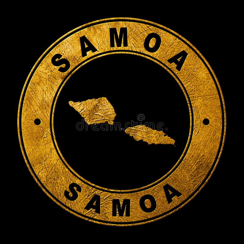 Gold Emblem of Samoa Map stock illustration. Illustration of luxury ...