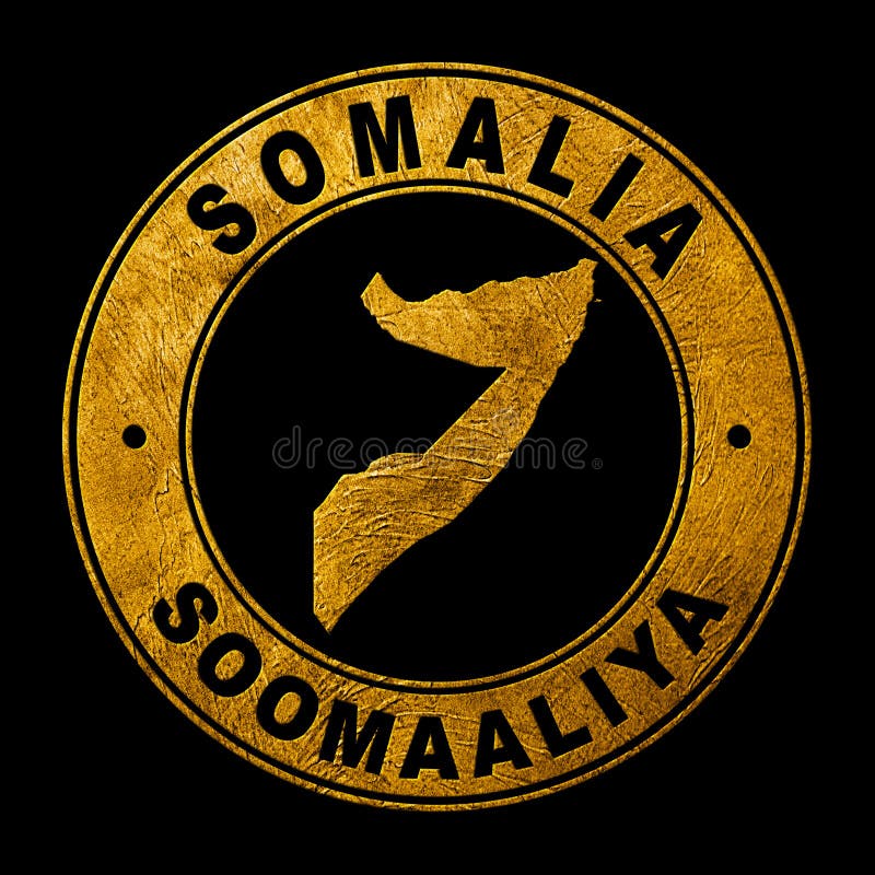 Gold Emblem of Somalia Map stock illustration. Illustration of luxury ...