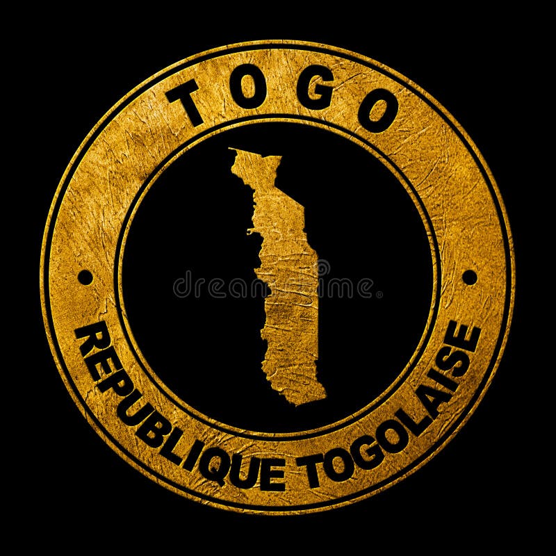 Gold Emblem of Togo Map stock illustration. Illustration of country ...