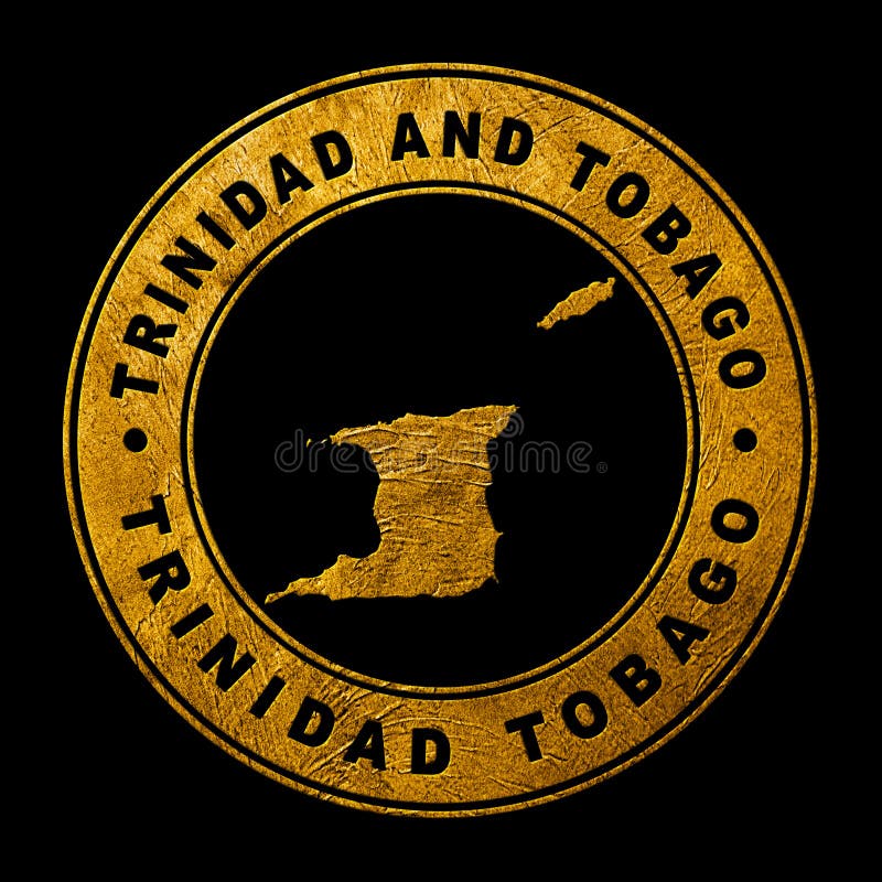 Gold Emblem of Trinidad and Tobago Map Stock Illustration ...