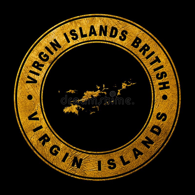 Gold Emblem of Virgin Islands British Map Stock Illustration ...