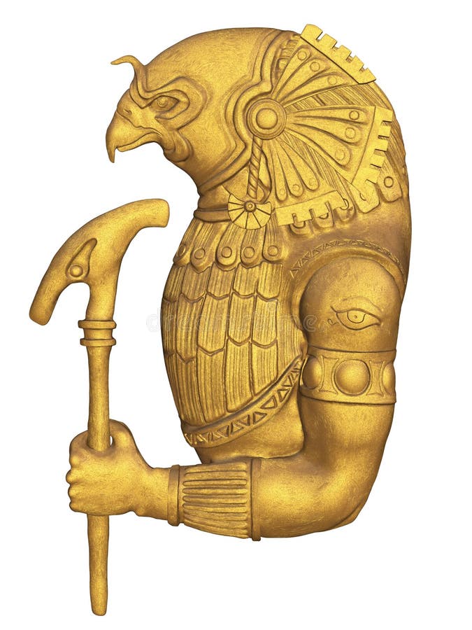 Gold Engraved 3D Render Ancient Symbol of Egypt Stock Illustration ...