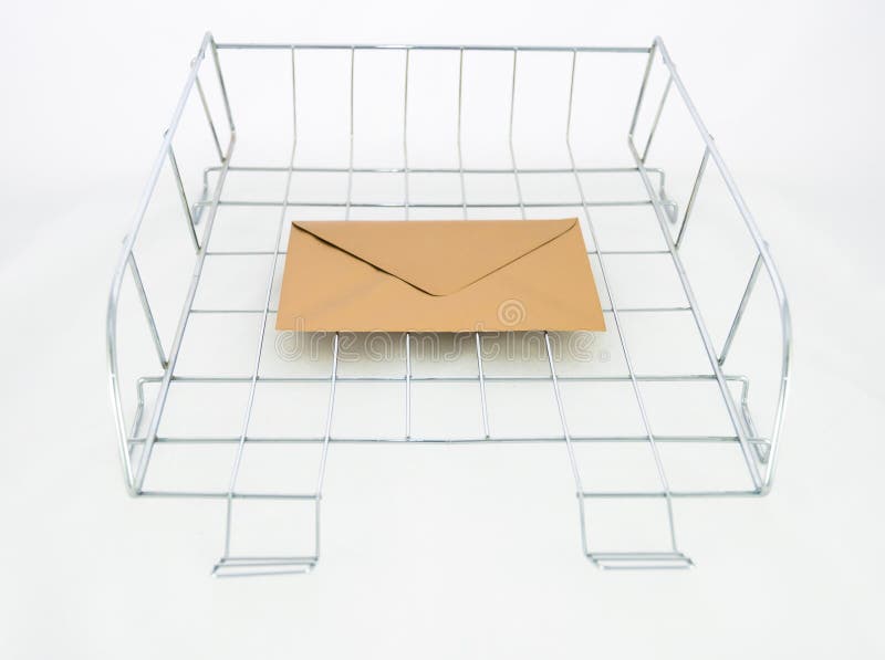 Gold Envelope in Office in-tray Stock Image - Image of business, gift ...