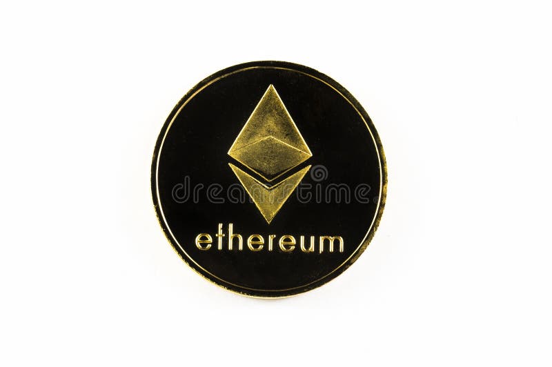 Gold Ethereum Coin Isolated on White Background Editorial Photography ...