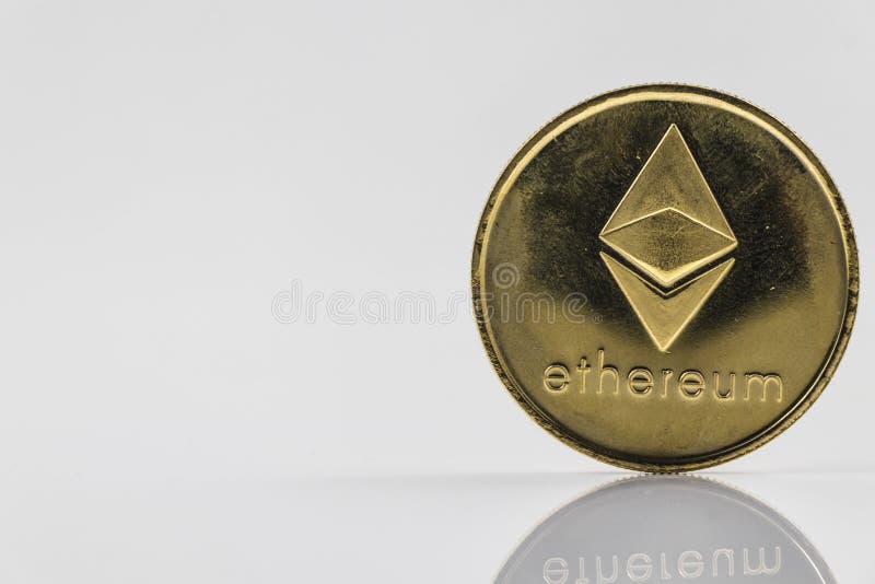 Gold Etherium Token with White Background Editorial Photography - Image ...