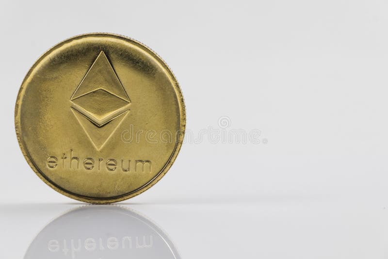 Gold Etherium Token with White Background Editorial Photography - Image ...