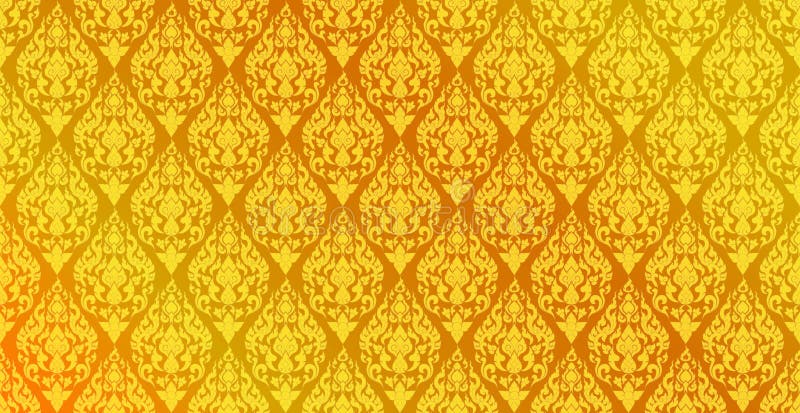 Gold Ethnic Embroidery Seamless Pattern Background Vector Illustration ...