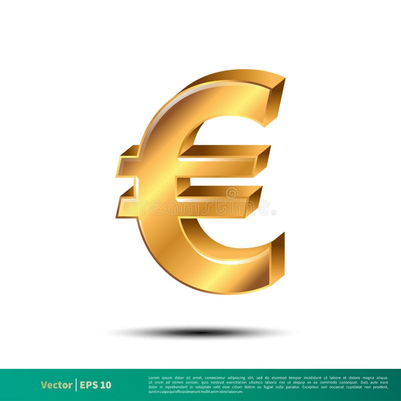 Gold Euro Sign Icon Vector Logo Template Illustration Design. Vector ...