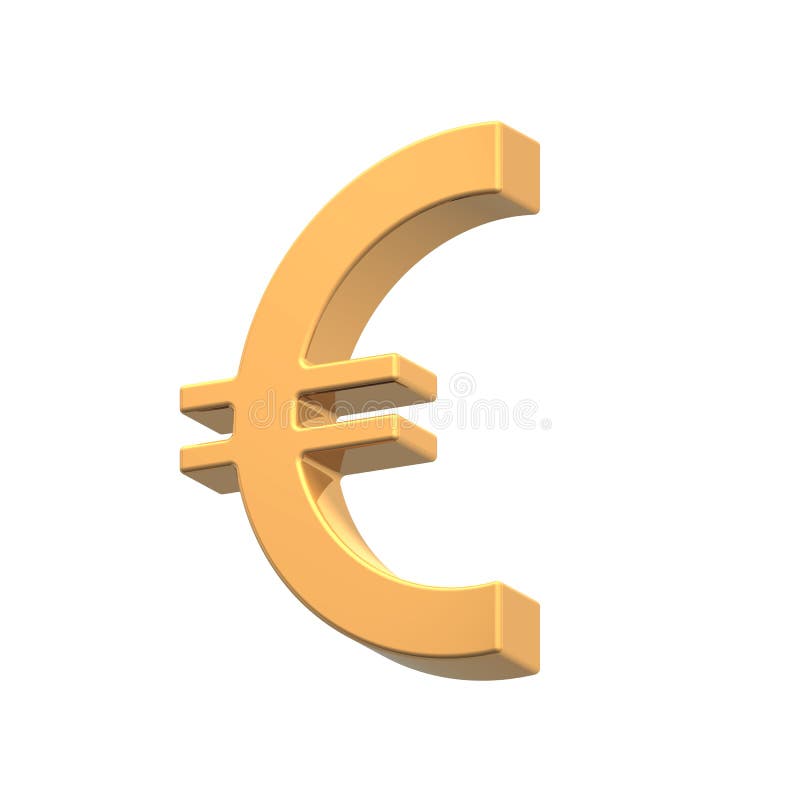 Gold Euro Sign Isolated On White Stock Illustration - Illustration of ...