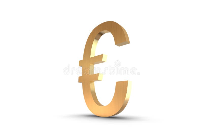 3d gold Euro currency sign stock illustration. Illustration of money ...