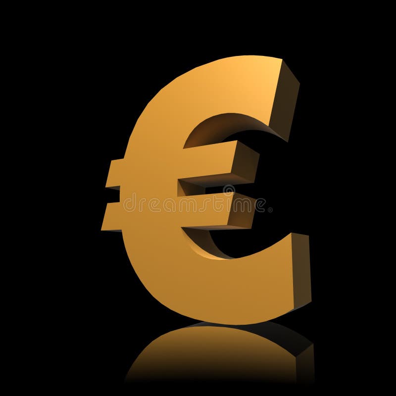 Gold euro symbol stock illustration. Illustration of cash - 3414826