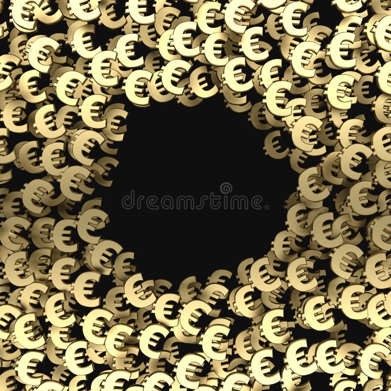 Gold Euro Symbol Background 3d Rendering Stock Illustration ...