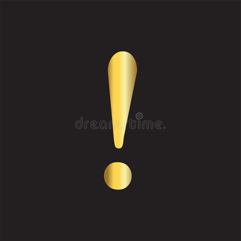 Gold Exclamation Mark Logo Icon Vector Stock Illustration ...