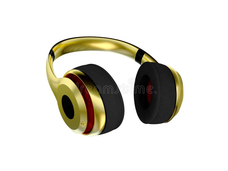 Gold Exclusive Headphones for Music. Stock Illustration - Illustration ...