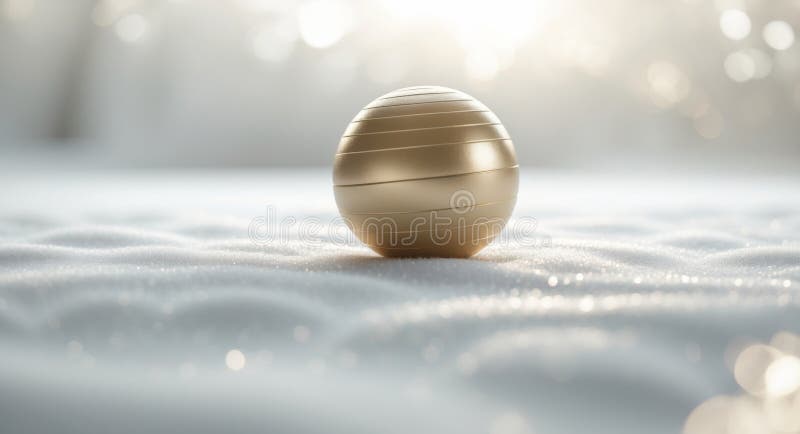 A Gold Exercise Ball Rests on a White Surface Stock Photo - Image of ...