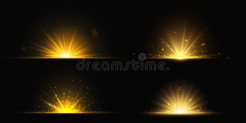 Gold Explode Shine Light of Sun Ray Effect Vector Stock Vector ...
