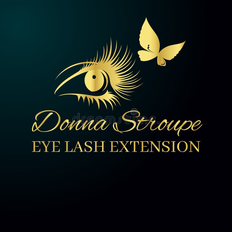 Gold Eye Lash Extension Business Logo Stock Vector - Illustration of ...