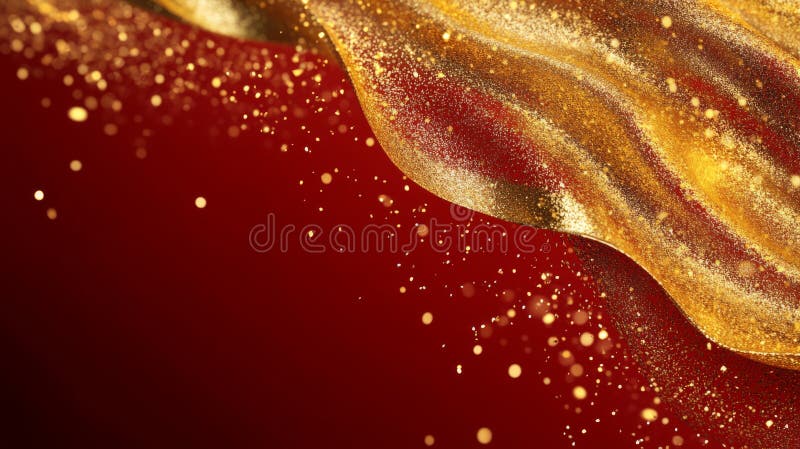 Gold Fabric Flows Gracefully in a Luxurious Advertisement, Which ...