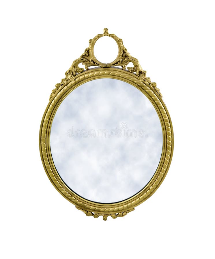 Magic Mirror on a White Background Stock Photo - Image of brass, metal ...