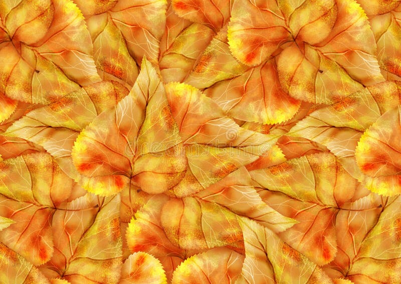 Seasonal Background- Falling Leaves Stock Illustration - Illustration ...