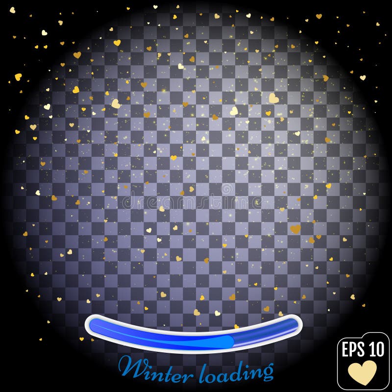 Gold Falling Hearts. Vector. Winter Loading Concept Stock Vector ...