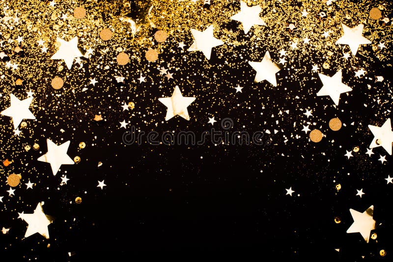 Gold falling sparkles stock photo. Image of abstract - 135374018