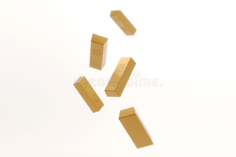 Gold Falling To Ground Isolated White Background Stock Illustration ...