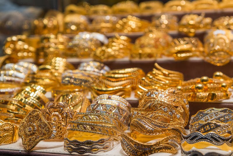 Gold on the Famous Golden Souk in Dubai Stock Image - Image of display ...