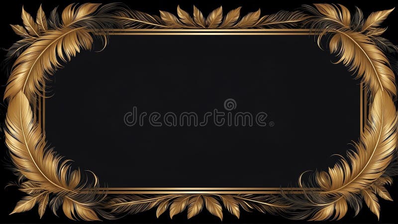 Gold Feather Border Stock Illustrations – 1,496 Gold Feather Border ...