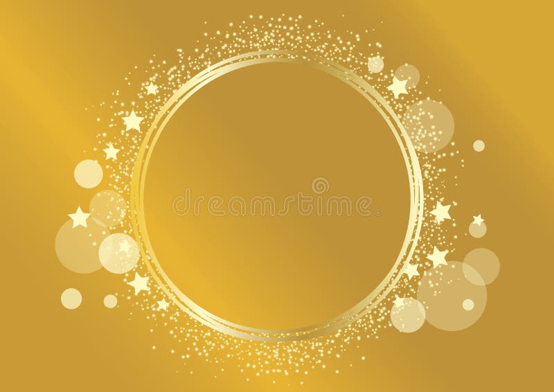 Luxury Golden Shiny Abstract Background with Festive Round Frame Vector ...