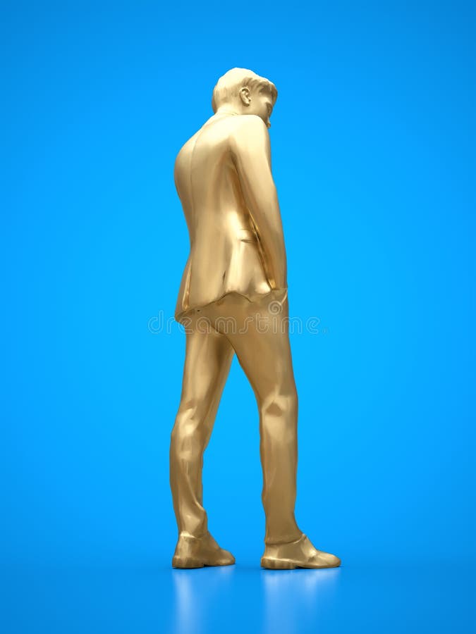 Gold Figure Businessmen Talking on the Phone. 3d Rendering Stock ...