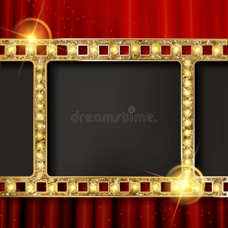 Gold Film on the Curtain Backdrop. Stock Illustration - Illustration of ...