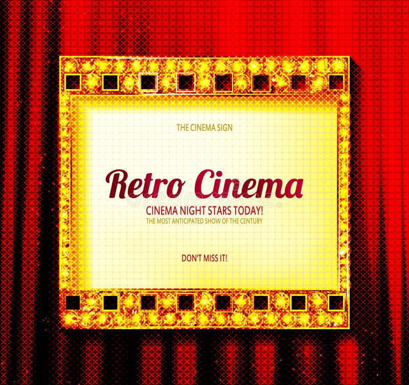 Gold Film on the Red Curtain Backdrop Stock Vector - Illustration of ...