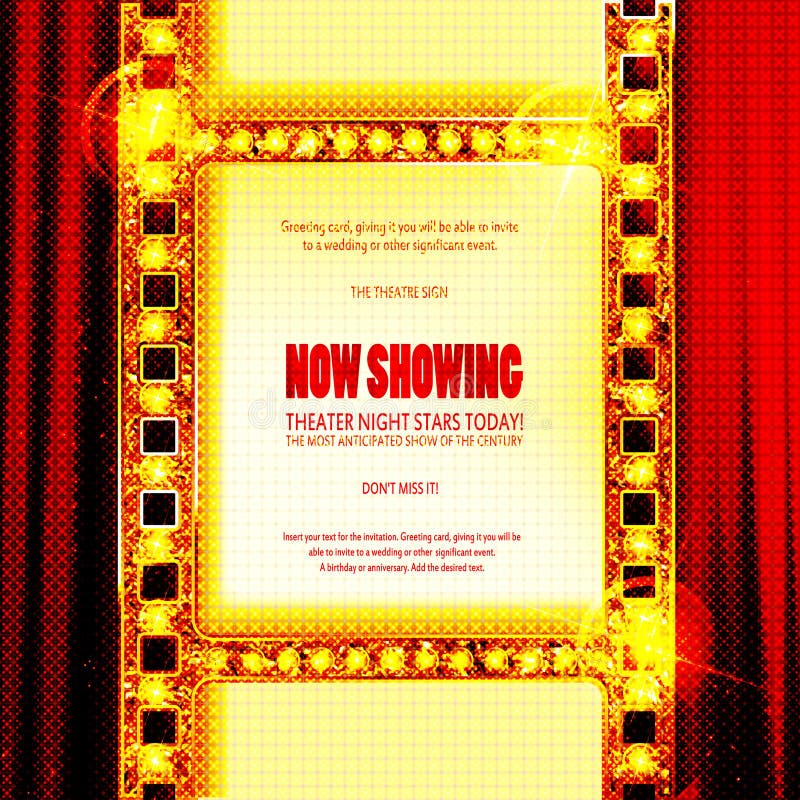 Gold Film on the Red Curtain Stock Vector - Illustration of cinema ...