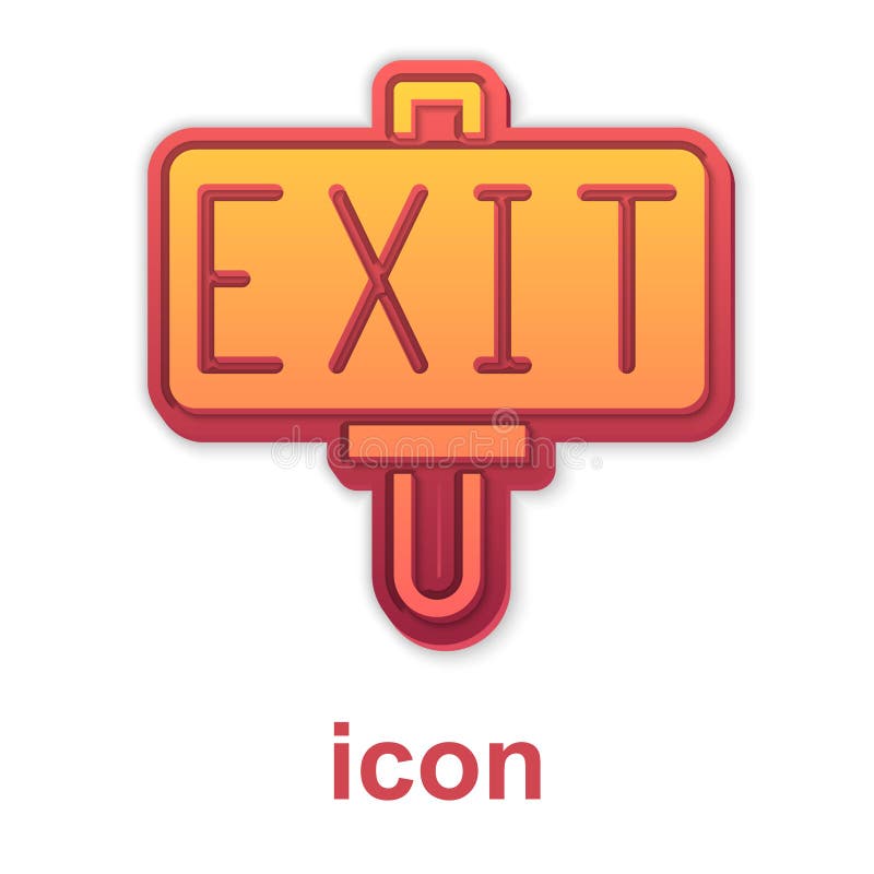 Gold exit sign stock illustration. Illustration of white - 4036502